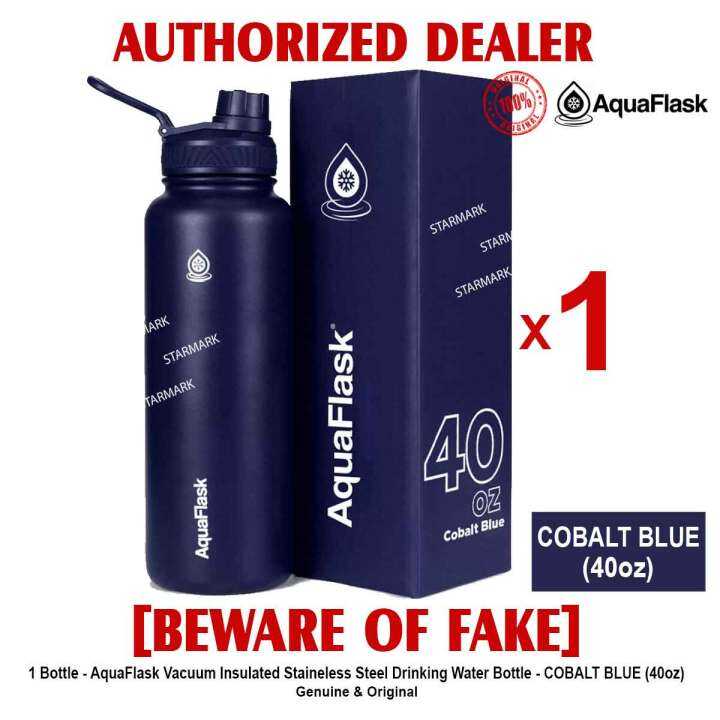 AQUAFLASK 40oz COBALT BLUE Aqua Flask Wide Mouth with Flip Cap Spout ...