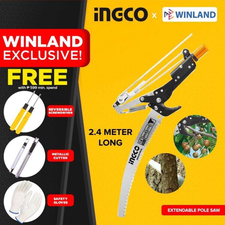 INGCO by Winland Extendable Branch Pruning Saw Shear w/ Pole Tree Grass ...