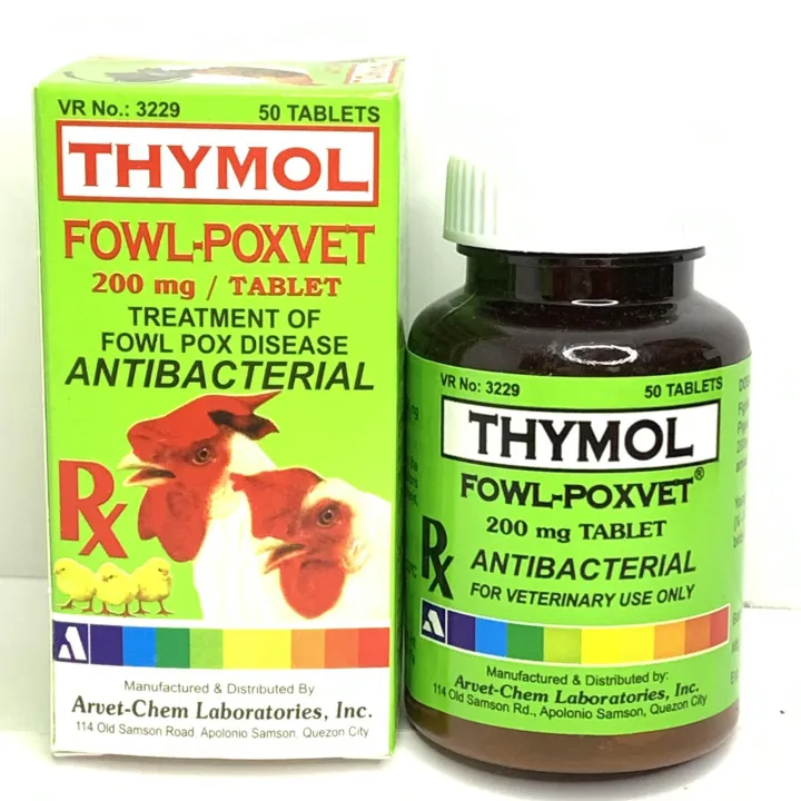 [SOUTH VET] Thymol 50 Tablets Fowl-Poxvet 75 grams for Gamefowl - Gamot ...