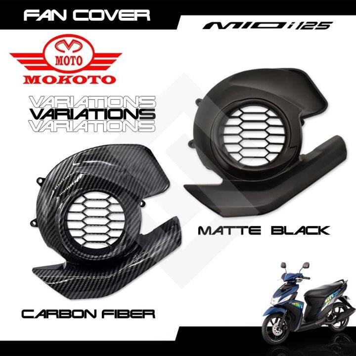 YAMAHA MIO i 125 / M3 / SOUL i 125 FAN COVER CARBON or MATTE BLACK MADE ...