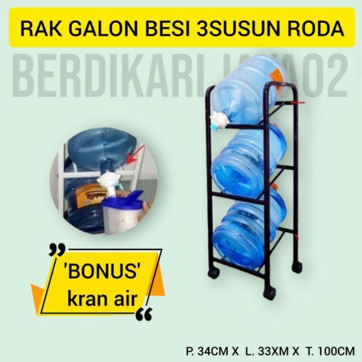 RAK GALON AIR 3SUSUN & 2 SUSUN RODA + BONUS KRAN AIR | Lazada Indonesia