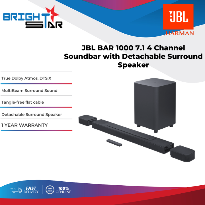 JBL BAR 1000 - 7.1 /4-Channel Soundbar with detachable surround ...
