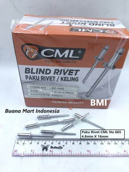 Paku Rivet CML SP 665 | Blind Rivet | 4.8mm X 16mm | Paku Ripet Camel ...