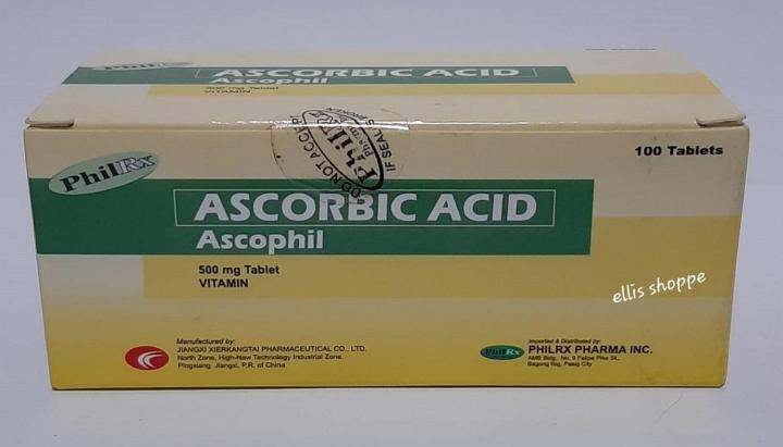 Ascophil 500mg Ascorbic Acid Vitamin C Box of 100 Tablets | Lazada PH