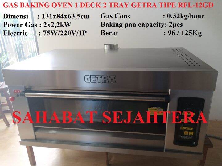 Gas Baking Oven 1 Deck 2 Tray Getra Tipe RFL-12GD / RFL 12GD / RFL12G ...