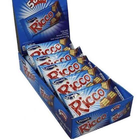 Ricco ริคโค ขนมรสช็อคโกแลตสอดไส้เวเฟอร์ (ตราพิคคาเดลี) 1กล่อง 12 ชิ้น ...