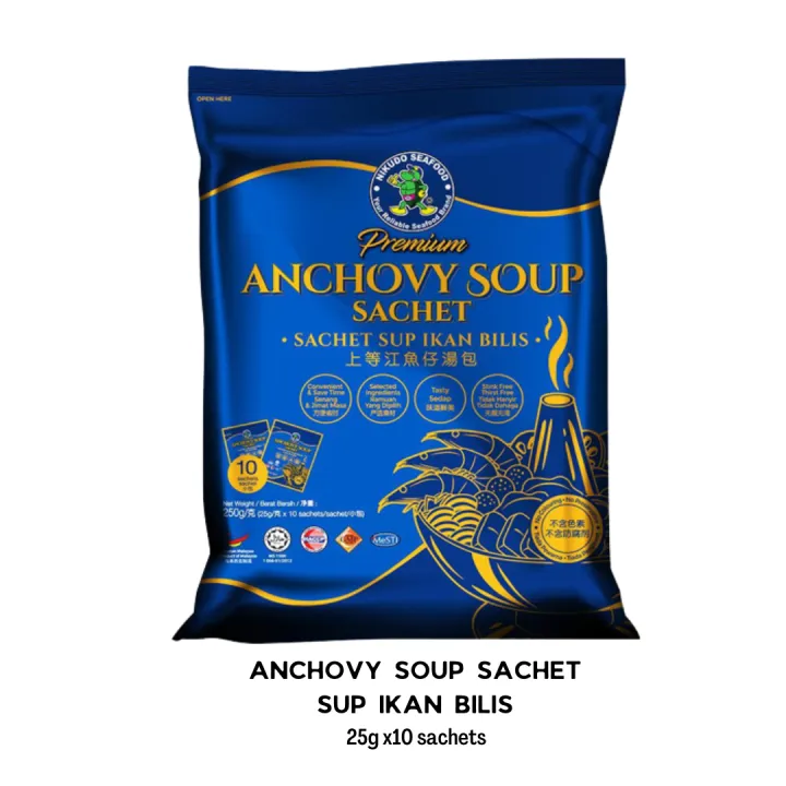 NIKUDO Premium Anchovy Soup Sachet/ Sachet Sup Ikan Bilis (25g x 10 ...