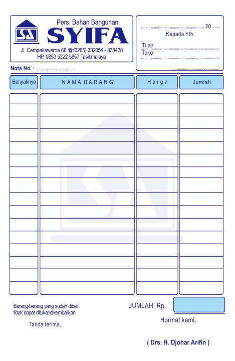 NOTA CUSTOM 1 RANGKAP / NOTA OLSHOP NAMA SENDIRI 1 PLY (MIN 4 BUKU ...