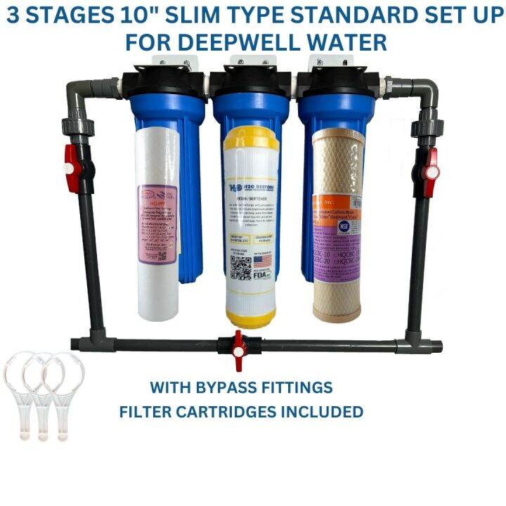 Water Filter 3 Stages 10SL Standard For Deepwell Water, Inclusive Of ...