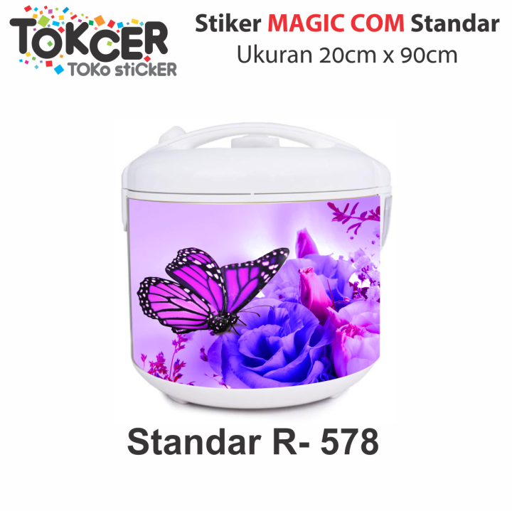 Stiker MAGIC COM / Rice Cooker Motif KUPU2 UNGU LILAC | Lazada Indonesia