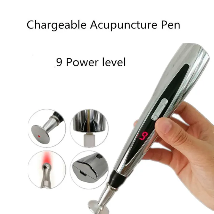 Rechargeable 9 Power Levels Energy Pen Electronic Pulse Acupuncture ...