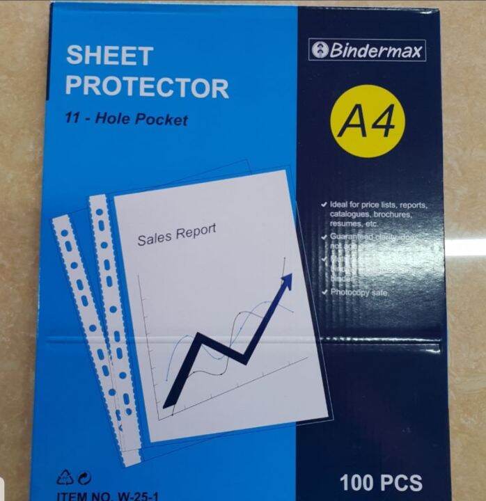 Bindermax Clearsheet Protector transparenr refill 11 holes 100's ...