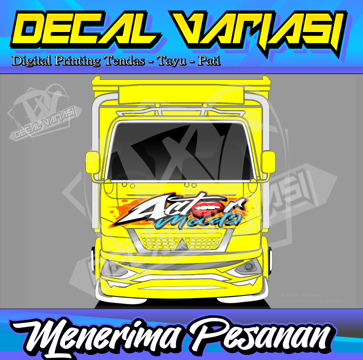 Stiker Decal Tulisan Cabin Depan Truk Canter - Stiker Pasukan Actor ...