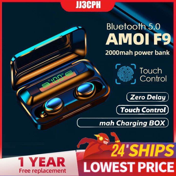 【Original】 F9 9D Sound TWS 5.0 Bluetooth Earphones Wireless Earbuds ...