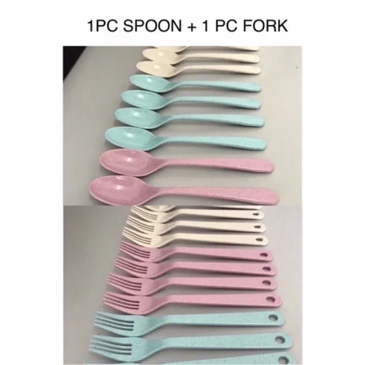 【Ready Stock 】1 set Plastic Spoon + Fork Plastik Sudu + Garfu Tebal ...