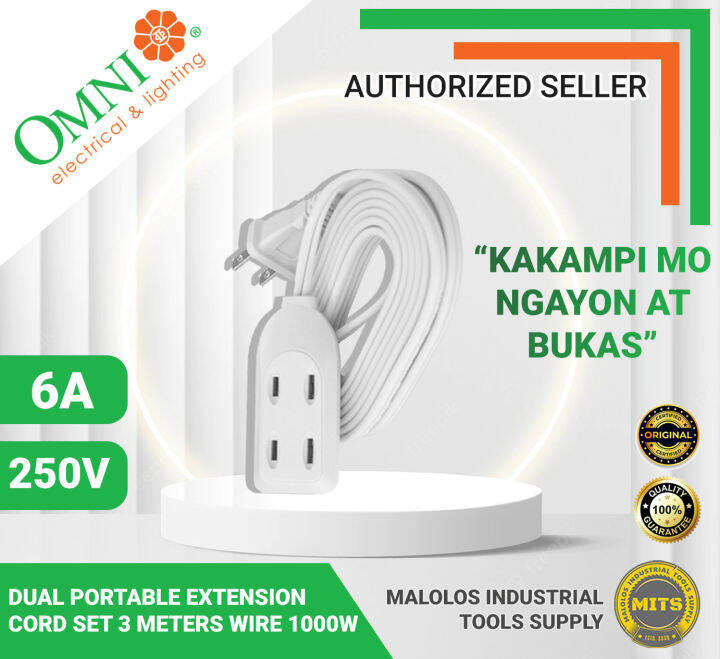 Omni Dual Portable Extension Cord Set Wire 3m Wdp 303 And 6m Wdp 306 Lazada Ph