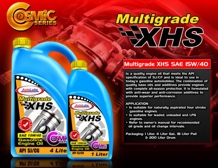 Autolube Cosmic Multigrade XHS SAE 15W/40 Motor Gasoline Engine Oil ...
