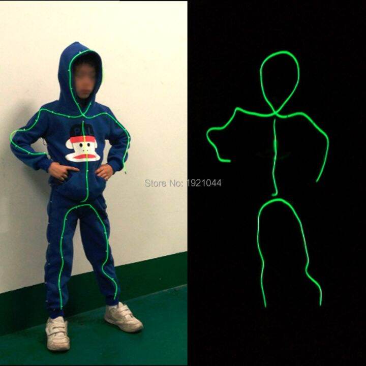 DIY EL Wire Clothes Luminous Costumes LED Light Up Suits For Children ...
