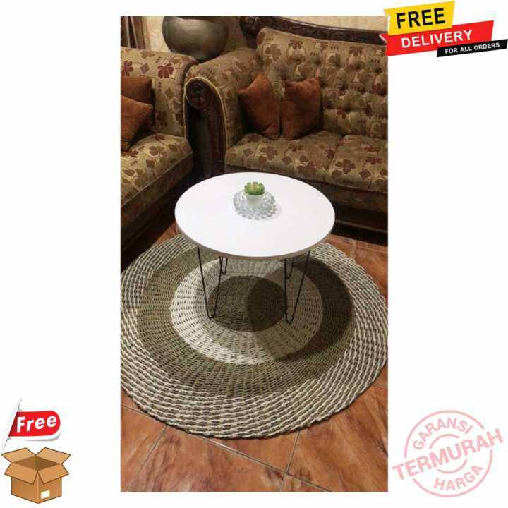 Meja Bulat PUTIH Mini 40 cm/ Mini Meja Kopi Teras / Tamu / Cafe Dining ...