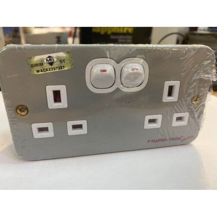 Metal Clad Switch Socket Single 1 gang / double 2 gang 13AMP Heavy duty ... Metal Clad Switch Socket Single 1 gang / double 2 gang 13AMP Heavy duty ...