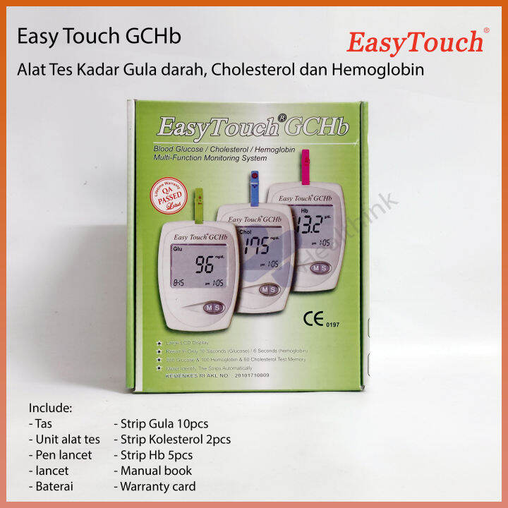 Easy Touch GCHb 3in1/ Alat Cek Gula Darah, Kolesterol, Hemoglobin ...