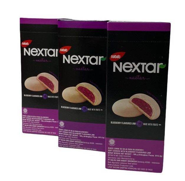 Nextar Soft Cookies With Blueberry Flavored Jam 106g กล่องสีดำ-ม่วง ...