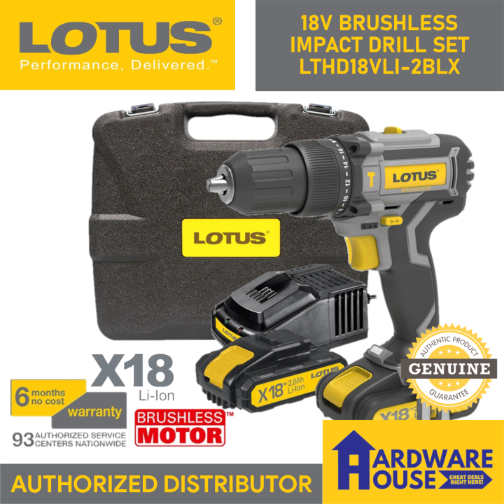 ORIGINAL LOTUS 18V Brushless Impact Hammer Drill HEAVY DUTY Cordless ...