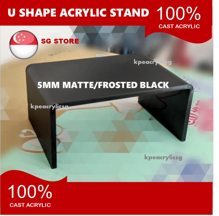 [Ready Stock] Matte/Frosted Black Acrylic U Shape Stand - Plexiglass ...