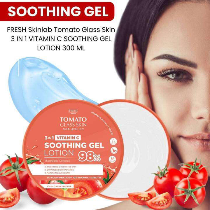 "Fresh Tomato Glass Skin Soothing Gel Lotion with Vitamin C for ...
