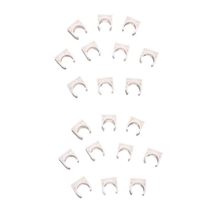 20 Pcs 20mm Diameter White PVC Water Supply Pipe Clamps Clips Fittings ...