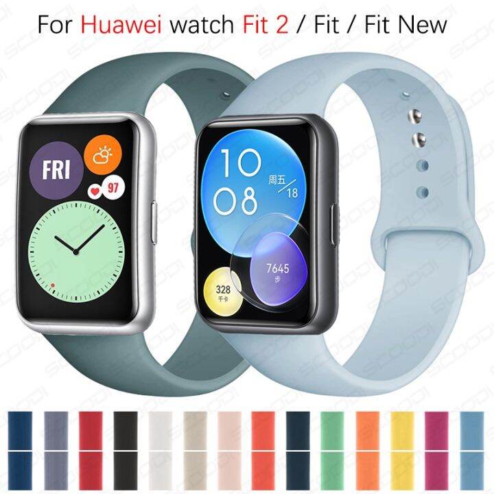 วงซิลิโคนอ่อนนุ่มสำหรับ Huawei Watch Fit 2 Fit Fit ใหม่สายรัดข้อมือ