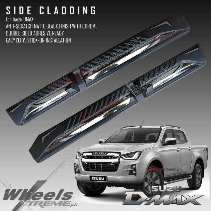 Isuzu Dmax 2020-2023 Side Moulding / Cladding Matte Black with Designed ...