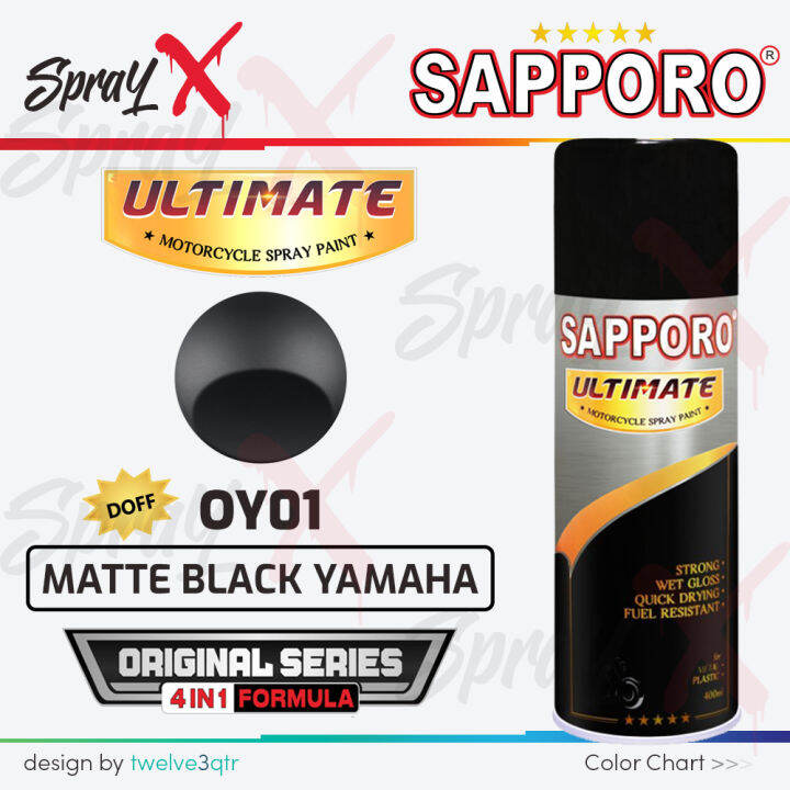 SAPPORO ULTIMATE ORIGINAL MATTE BLACK YAMAHA OY01 400ML / HITAM DOF ORI YAMAHA | Lazada Indonesia