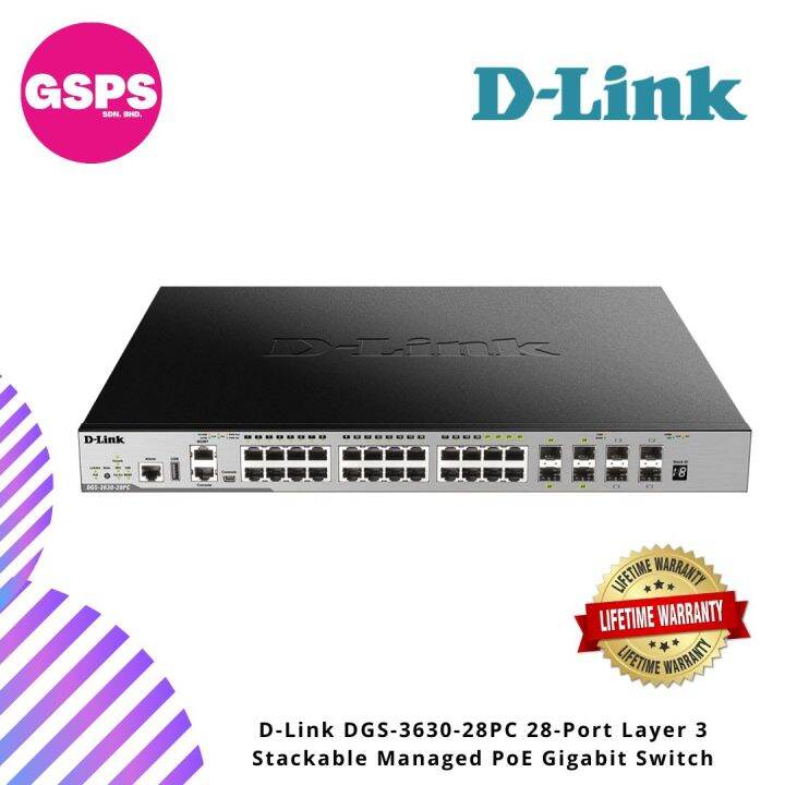D-Link DGS-3630-28PC 28-Port Layer 3 Stackable Managed PoE Gigabit ...