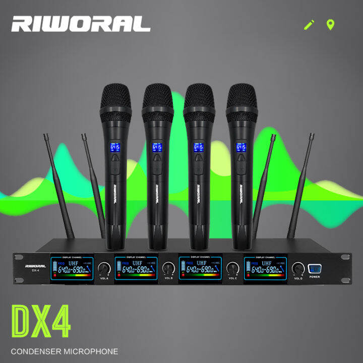 Wireless Microphone Karaoke Dual UHF Handheld Microphones Heavy Duty ...