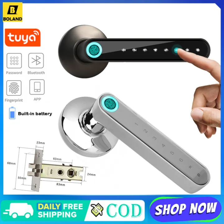 Boland Tuya Smart Fingerprint Door Lock Double-Open Password Anti-Theft ...