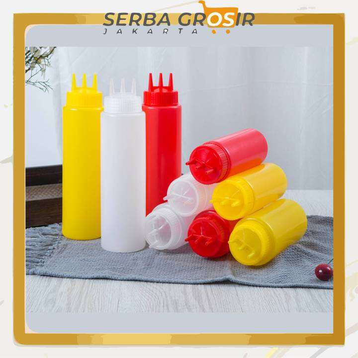 SGJ-S263 Botol Saos Sauce Saus 3 Lubang / Botol Plastik Mayonaise ...