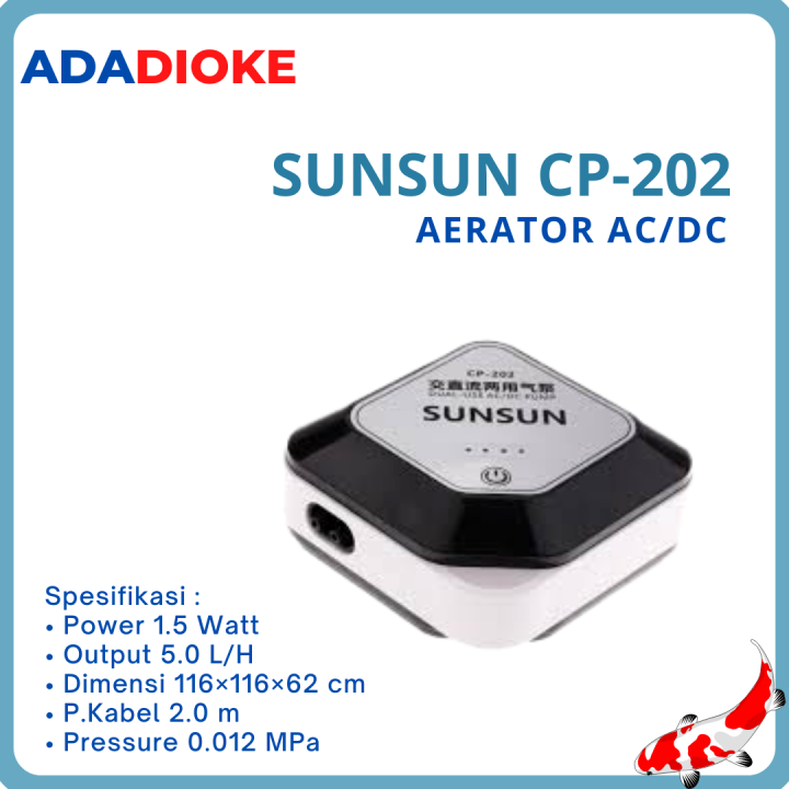 SUNSUN AERATOR ACDC CP202/CP 202/AC DC 2 LUBANG POMPA UDARA AQUARIUM | Lazada Indonesia