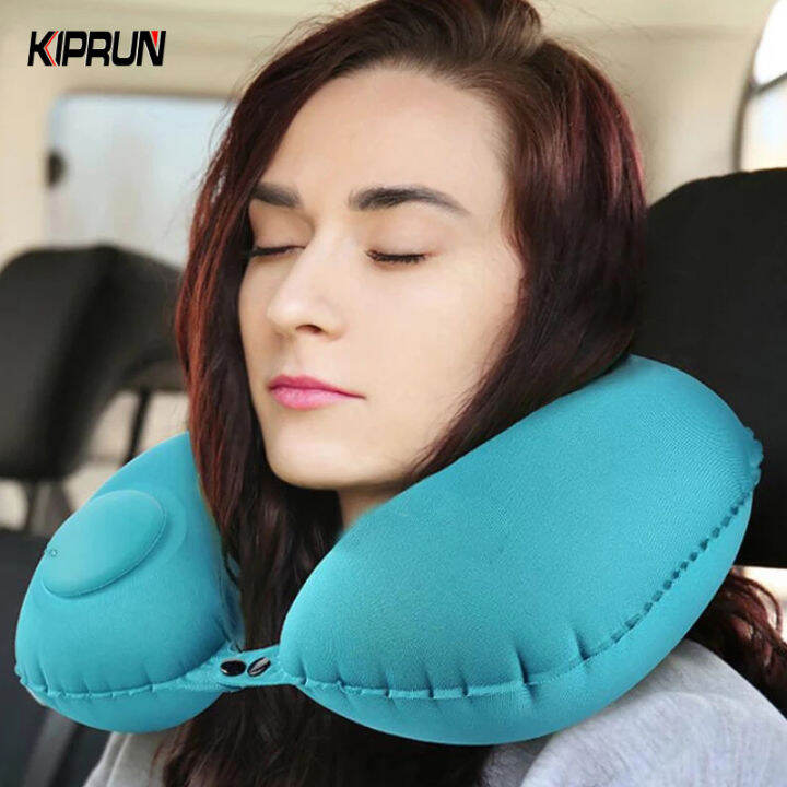 KIPRUN U-Shape Travel Pillow Automatic Air Inflatable Airplane Car Pillows Ring Pillow Folding ...