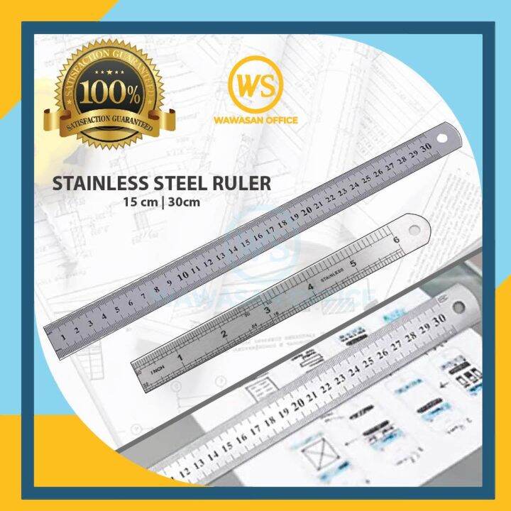 Steel Ruler / Stainless Steel Ruler / Metal Ruler / Pembaris Besi ...