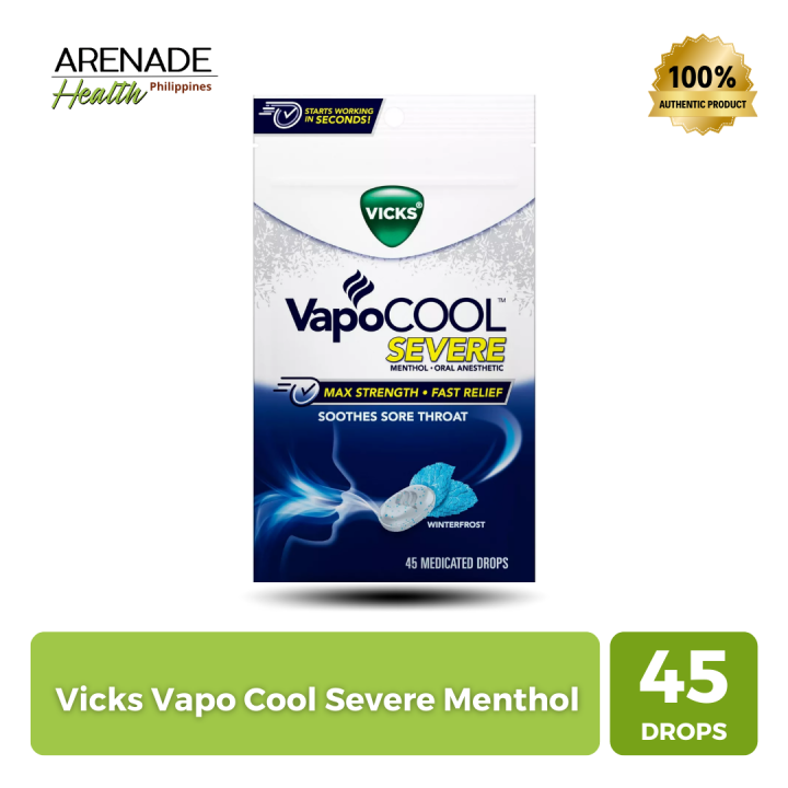 Vicks Vapo Cool Severe Menthol Fast Relief Soothes Sore Throat ...