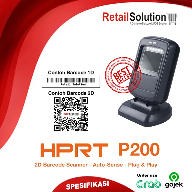 Barcode Scanner Omni USB 2D - HPRT P200 / P-200 | Lazada Indonesia