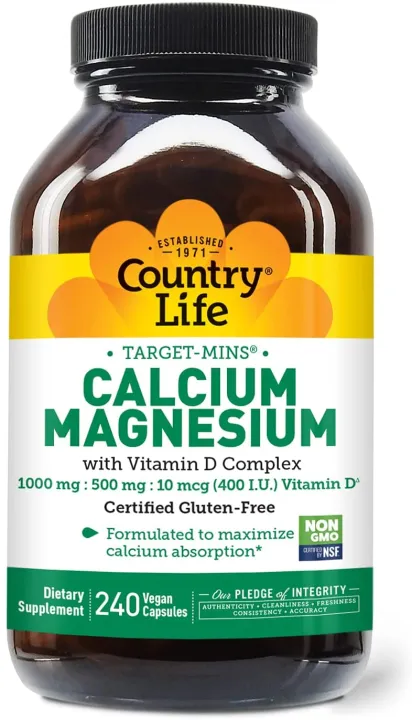 Country Life Calcium Magnesium - w/Vitamin D Complex - 240 Veggie Caps ...