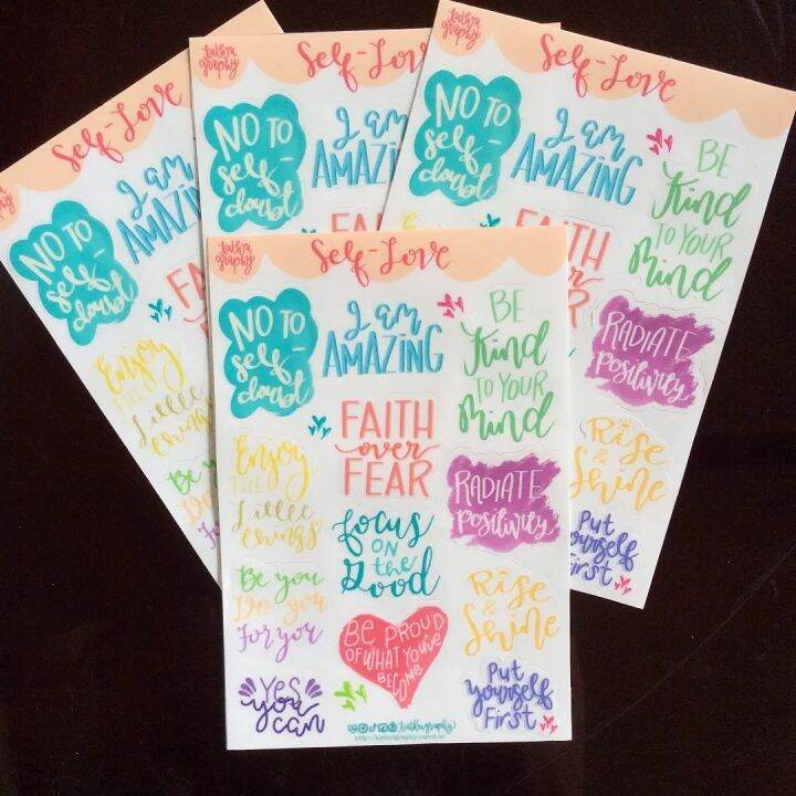 Self Love Sticker Sheet, Self care Planner Stickers, Self Love Quotes ...