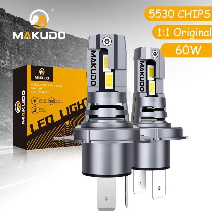 MAKUDO H4 LED Headlight Bulbs Canbus 1:1 Original Bulb 20000LM 12V H4 ...