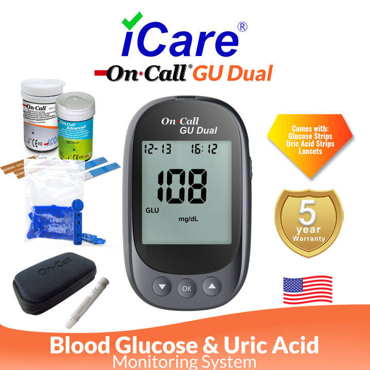 Acon GU Dual On Call GU Dual 2 in 1 Blood Glucose and Uric Acid Meter ...
