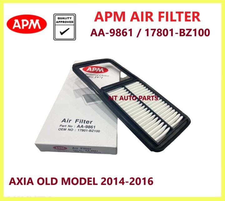 (100% ORIGINAL) APM AIR FILTER AXIA OLD 2014-2016 AA-9861 / 17801-BZ100 ...