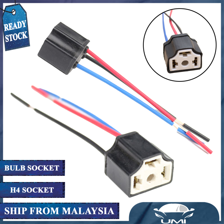 1 Pc H4 Socket Light Bulb Holder Lamp Bulb Cord Light Bulb Socket ...