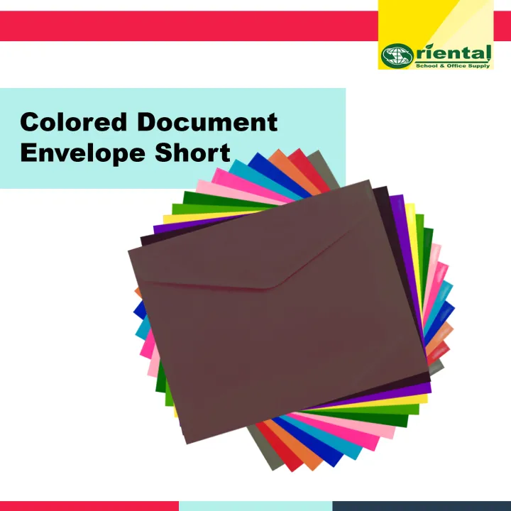 Short Colored Document Envelope - Ordinary Colored Envelope for Documents Filing - Sold per ...