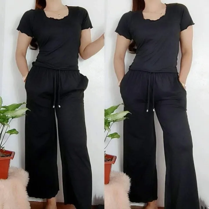 Terno Squarepants and Blouse Plain | Lazada PH